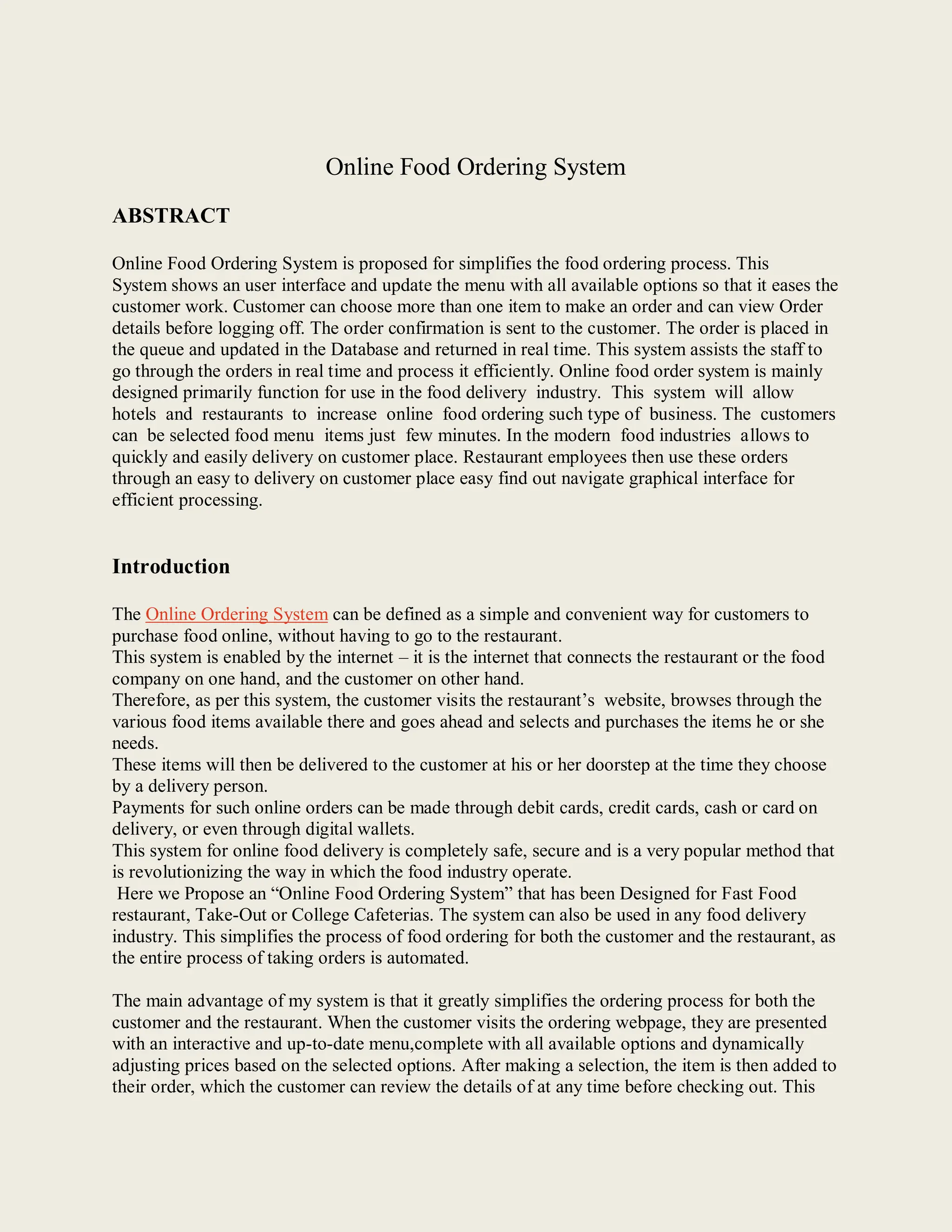 Online food ordering system project report.pdf