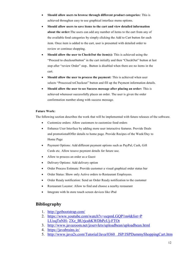 ONLINE FOOD ORDER SYSTEM PROJECT REPORT.pdf | Programming Languages | Computing