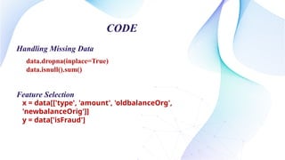 Online Payment fraud Detection Final Project | PPTX