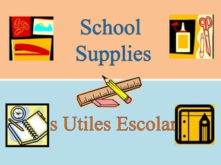 Online free spanish los utiles escolares | PPTX