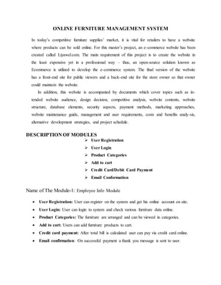 Online furniture management system | DOCX