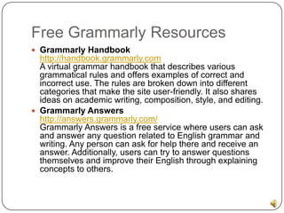 Online grammar checkers | PPTX