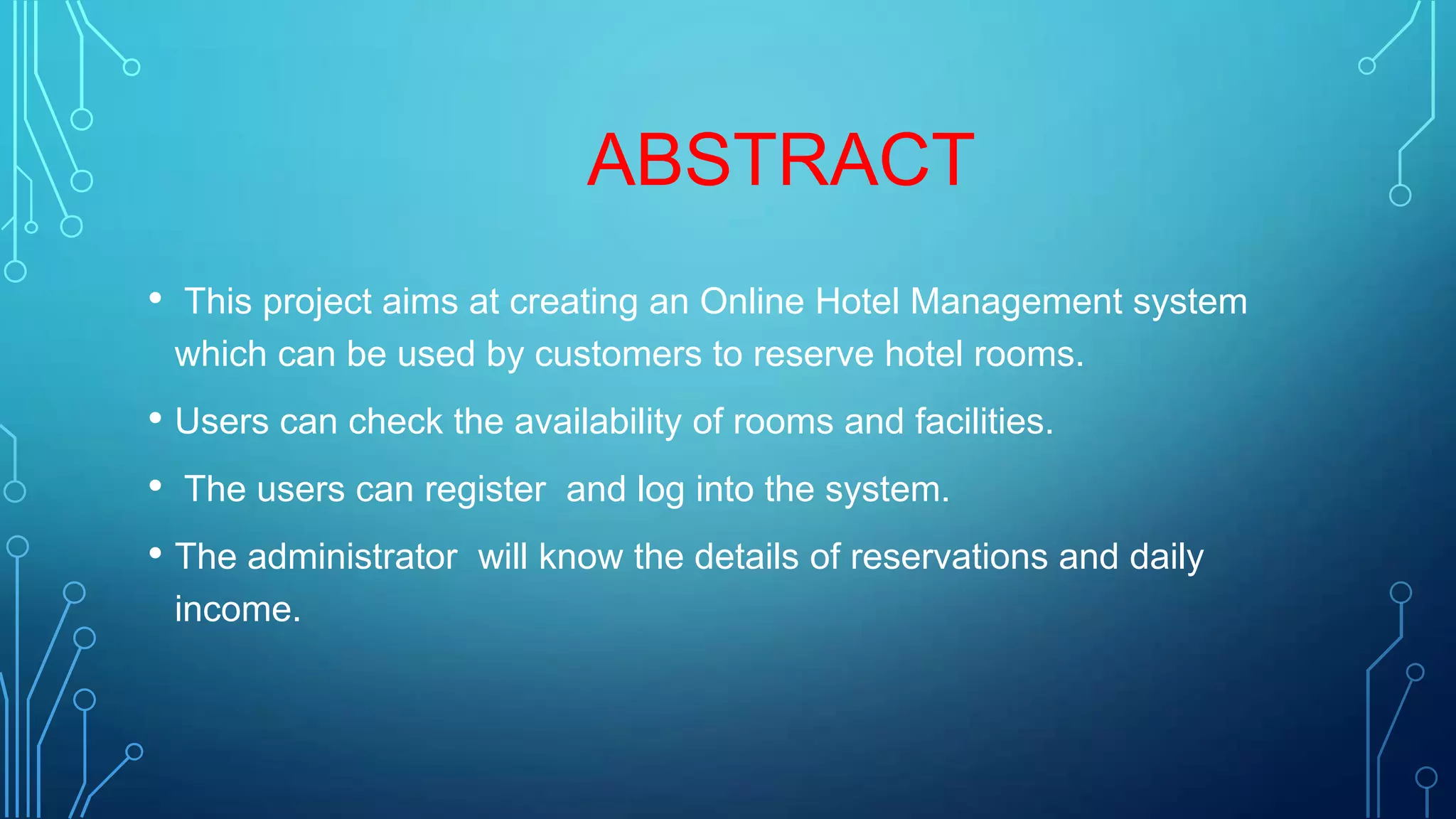 PPT FOR ONLINE HOTEL MANAGEMENT | PPTX