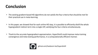 Online Hyperparameter Meta-Learning with Hypergradient Distillation | PDF