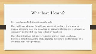 Online identity ppt | PPTX