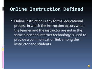 Online Instruction Defined | PPT