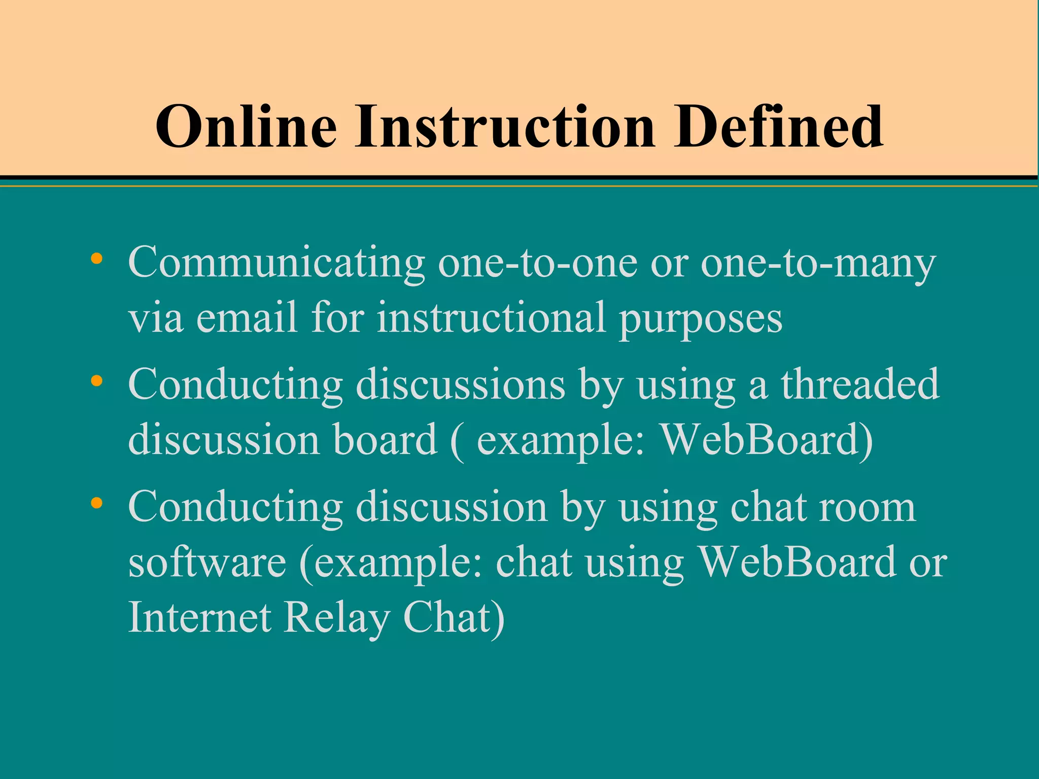 Online instruction defined | PPT