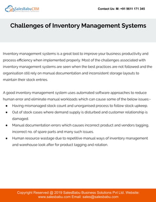 Online inventory management system | PDF