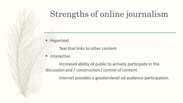 ONLINE JOURNALISM overview presentationpdf | PPT