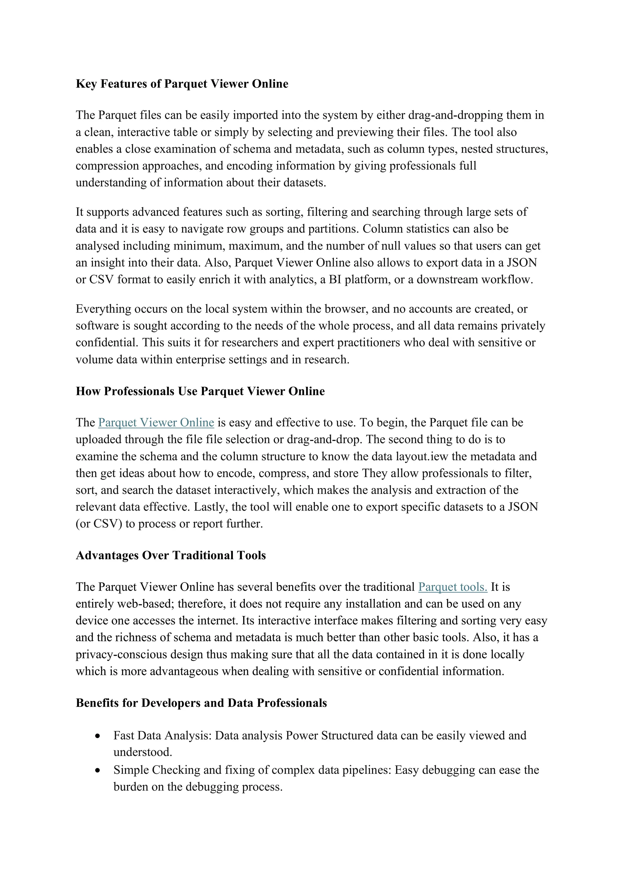 Online JSON Formatter Parquet viewer Online | PDF