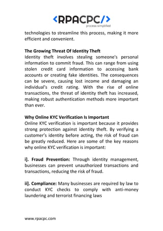 Online KYC Verification The Secret Weapon Against Identity Theft.docx