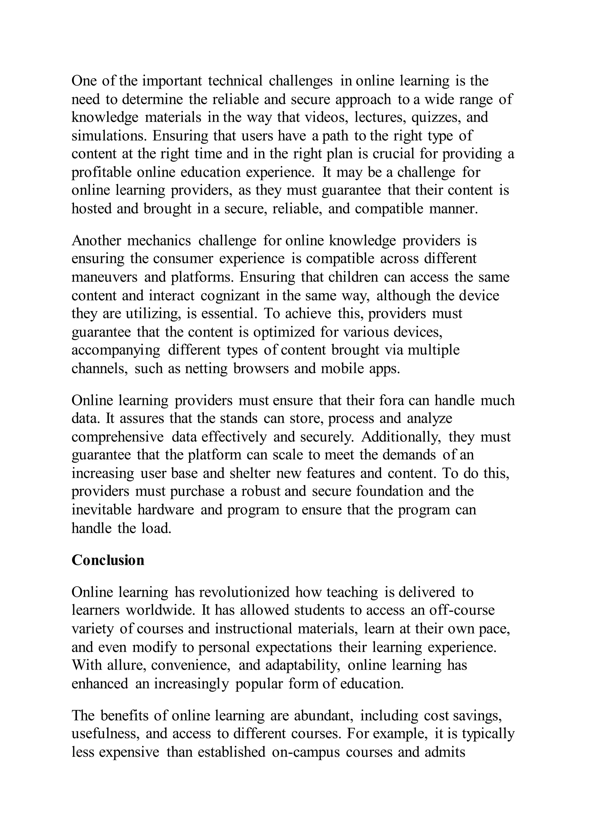 Online Learning – The Pros and Cons.pdf. | PDF