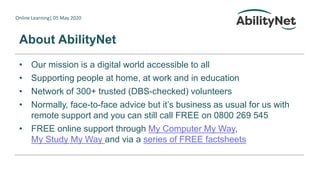 AbilityNet How to access learning online | PPTX