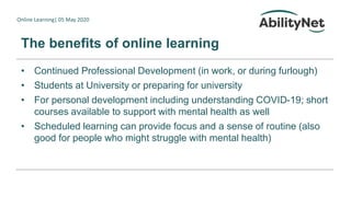 AbilityNet How to access learning online | PPT