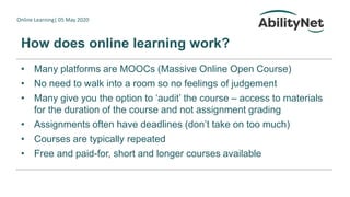 AbilityNet How to access learning online | PPTX