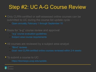 Online learning and uc a g subject requirements | PPT | College Planning | College Education