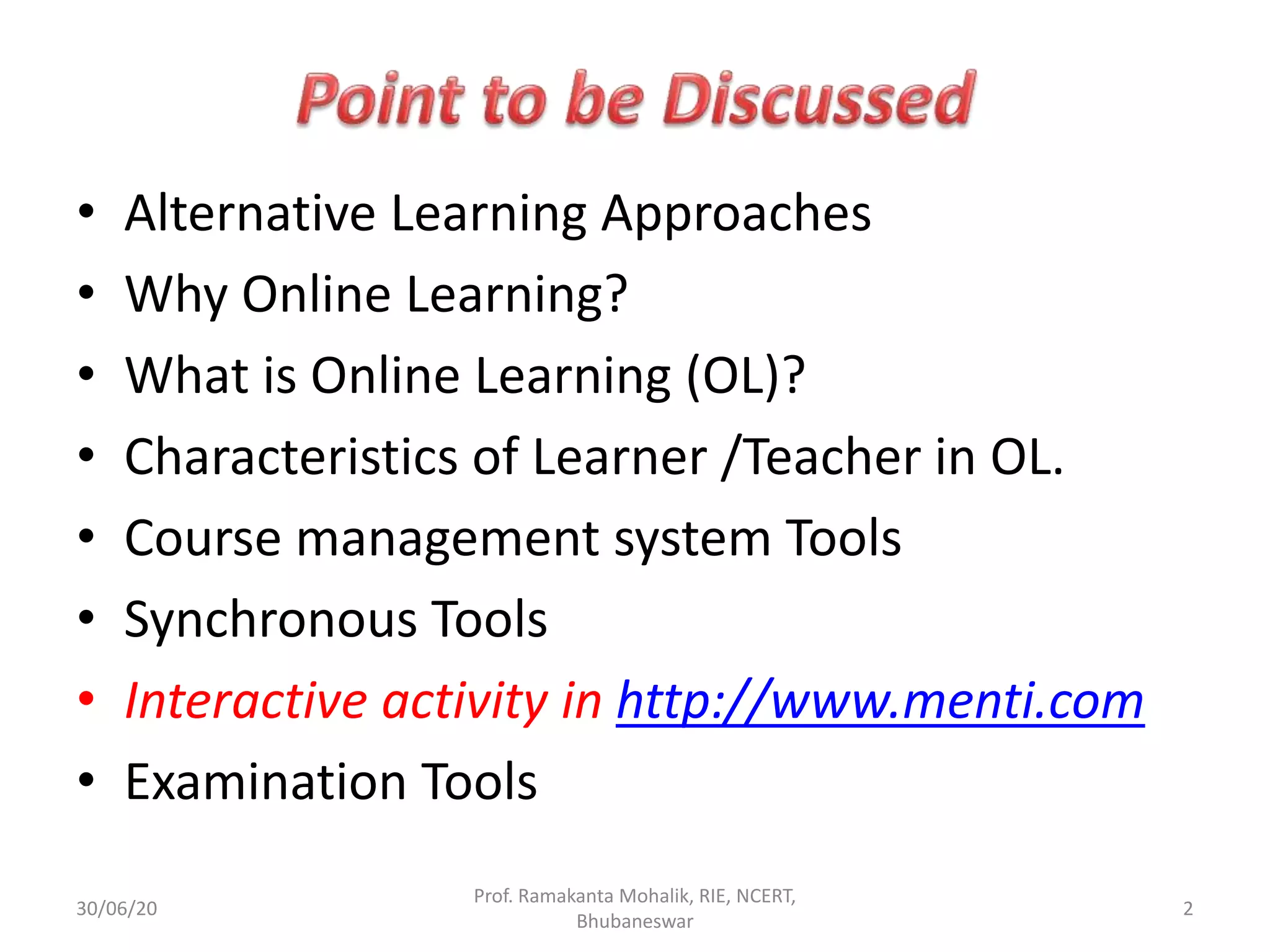 Online learning as an alternative education | PPTX