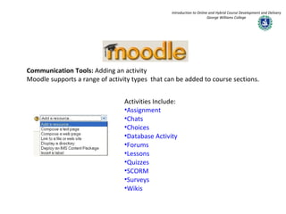 Online Learning Course Moodle Overview | PPT