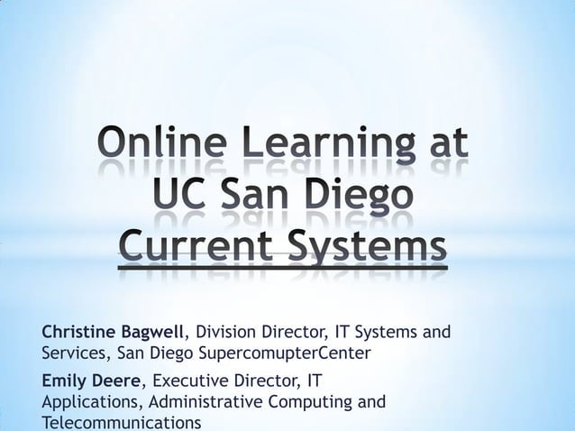 On line learning options at ucsd 1 | PPT