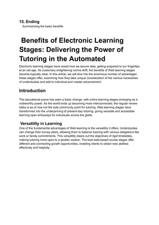 Title "Beyond Boundaries: The Unmatched Benefits of Online Learning ...