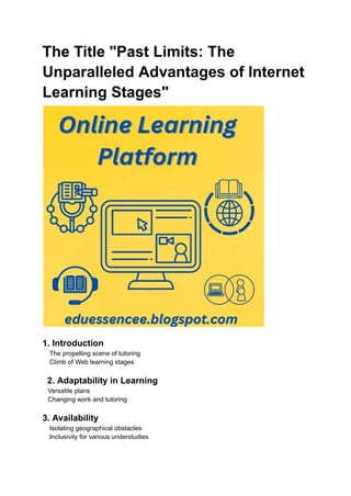 "Beyond Boundaries: The Unmatched Benefits of Online Learning Platforms ...