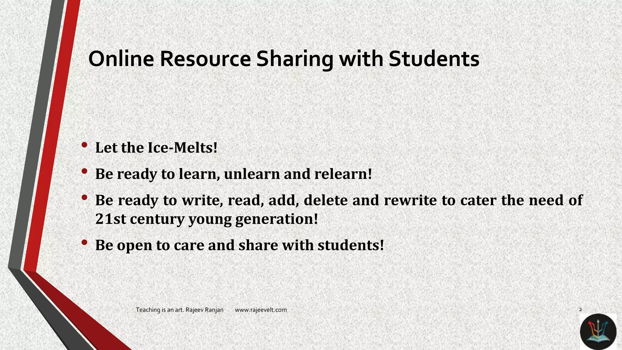 Online Learning Resource Sharing with Students | PPT