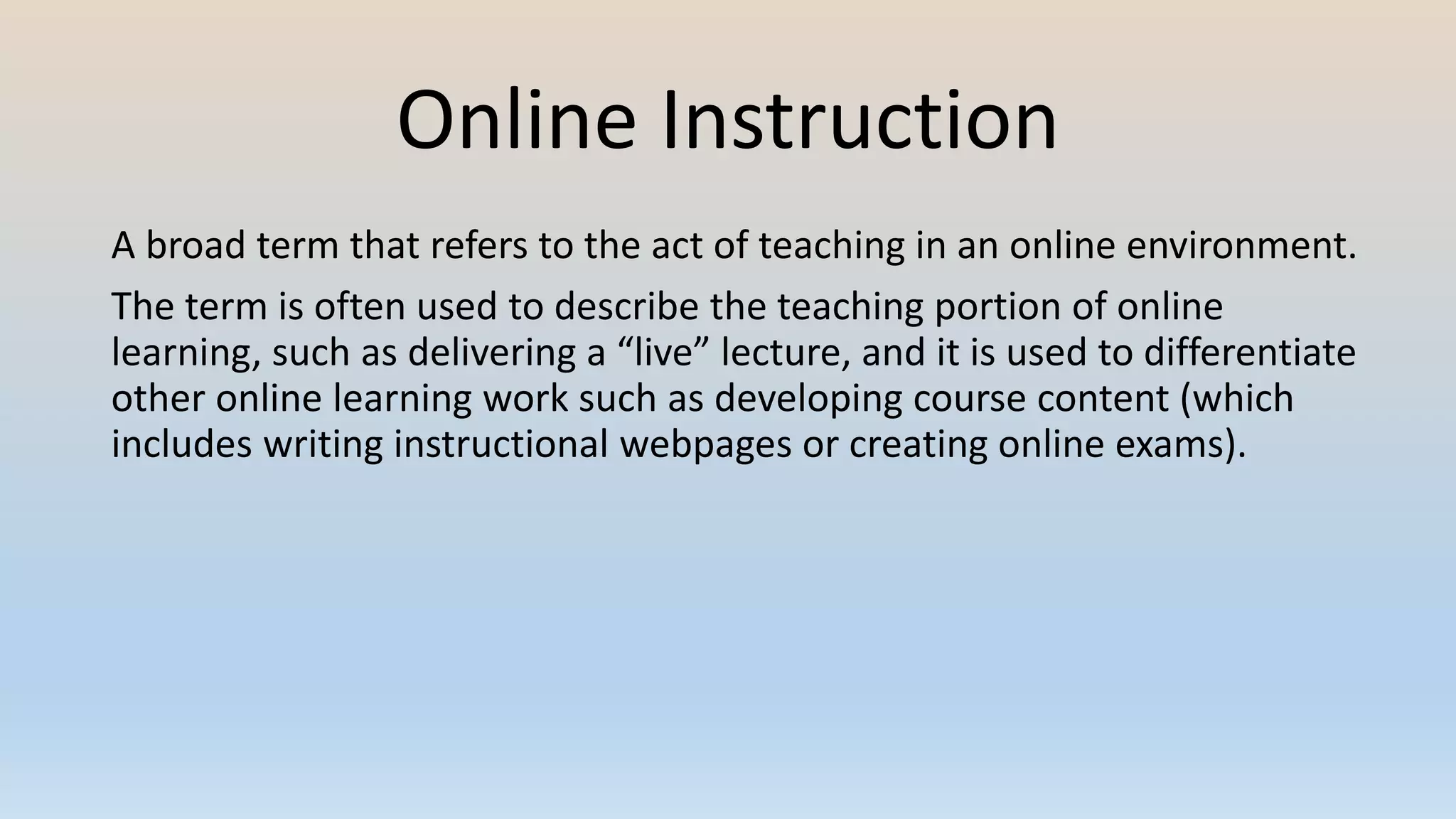 Online Learning Terminology | PPTX