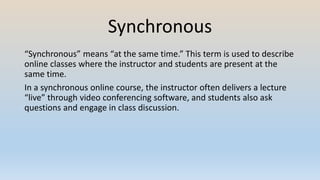 Online Learning Terminology | PPT