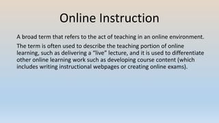 Online Learning Terminology | PPT