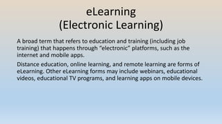 Online Learning Terminology | PPT