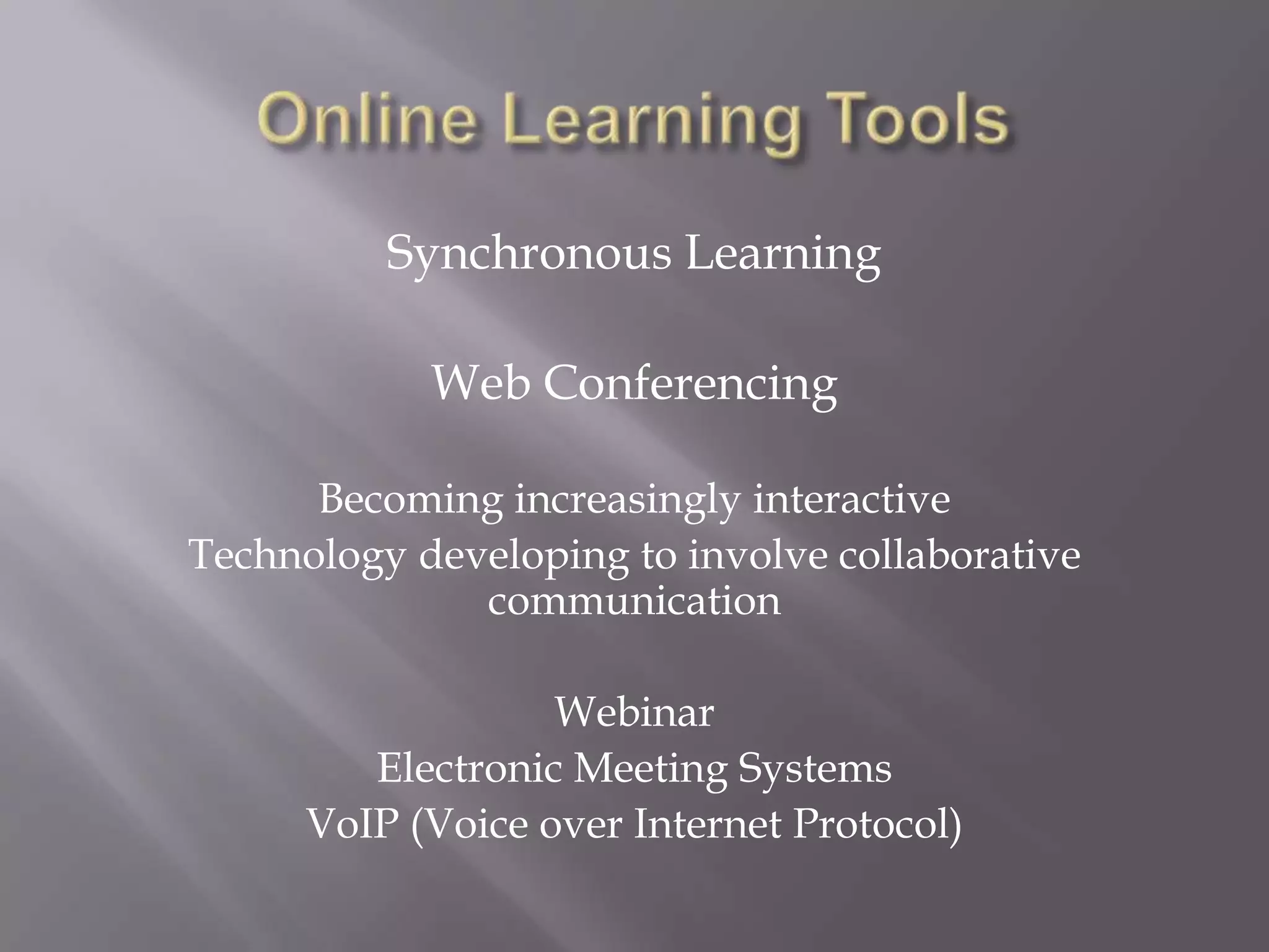 Online learning tools power point | PPT | Free Download