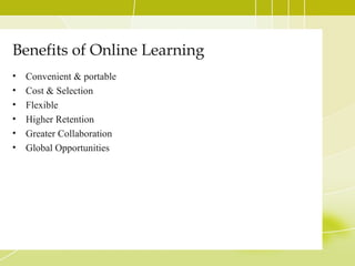 Online Learning Topic Presentation | PPT
