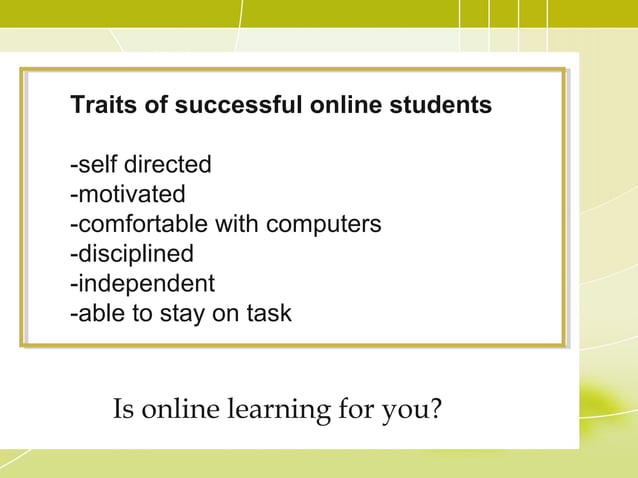 Online Learning Topic Presentation | PPT