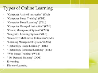 Online Learning Topic Presentation | PPT