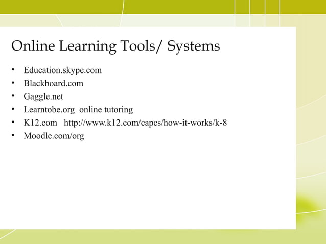 Online Learning Topic Presentation | PPT