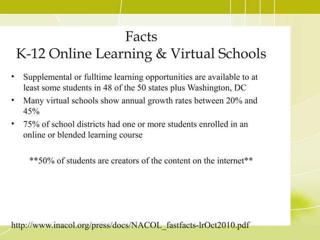 Online Learning Topic Presentation