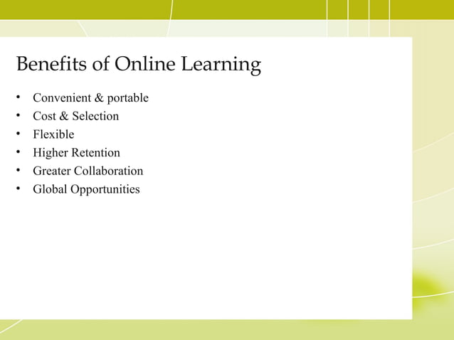 Online Learning Topic Presentation