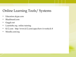Online Learning Topic Presentation | PPT