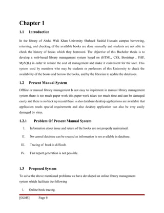 Online library managment thesis by bilal khattak | PDF