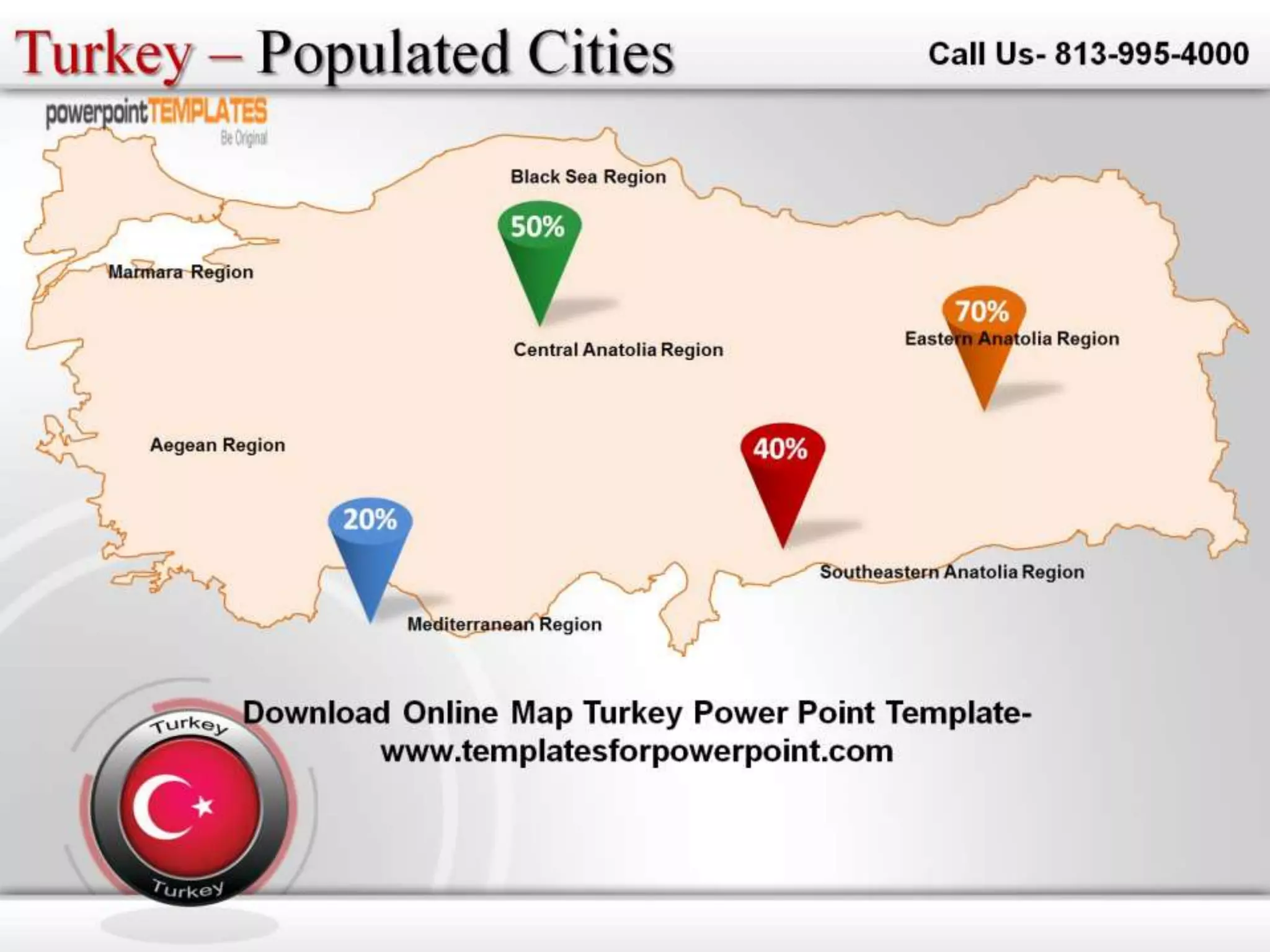 Editable Map Turkey Powerpoint Template | PPTX