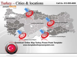 Editable Map Turkey Powerpoint Template | PPTX