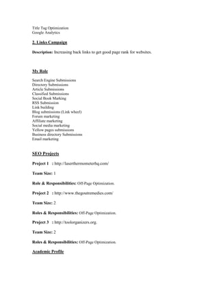 Online Marketing And BDM Resume | PDF