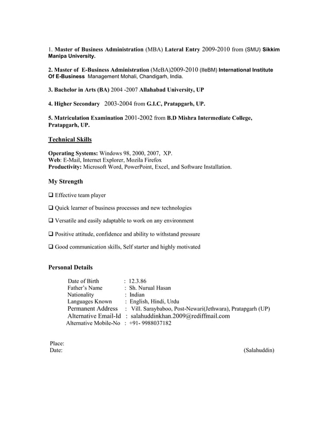 Online Marketing And BDM Resume | PDF