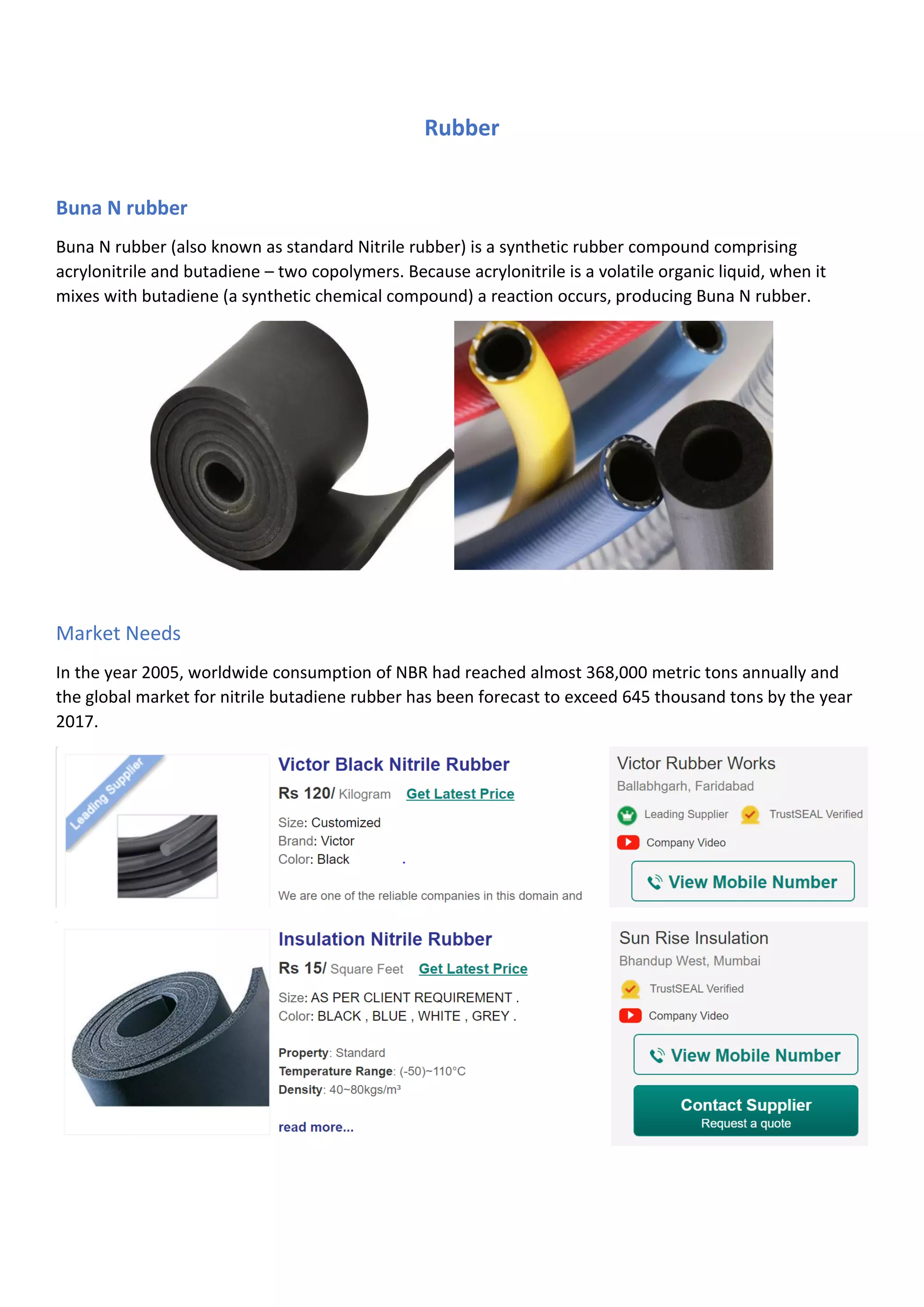 Rubber and Sealants | PDF