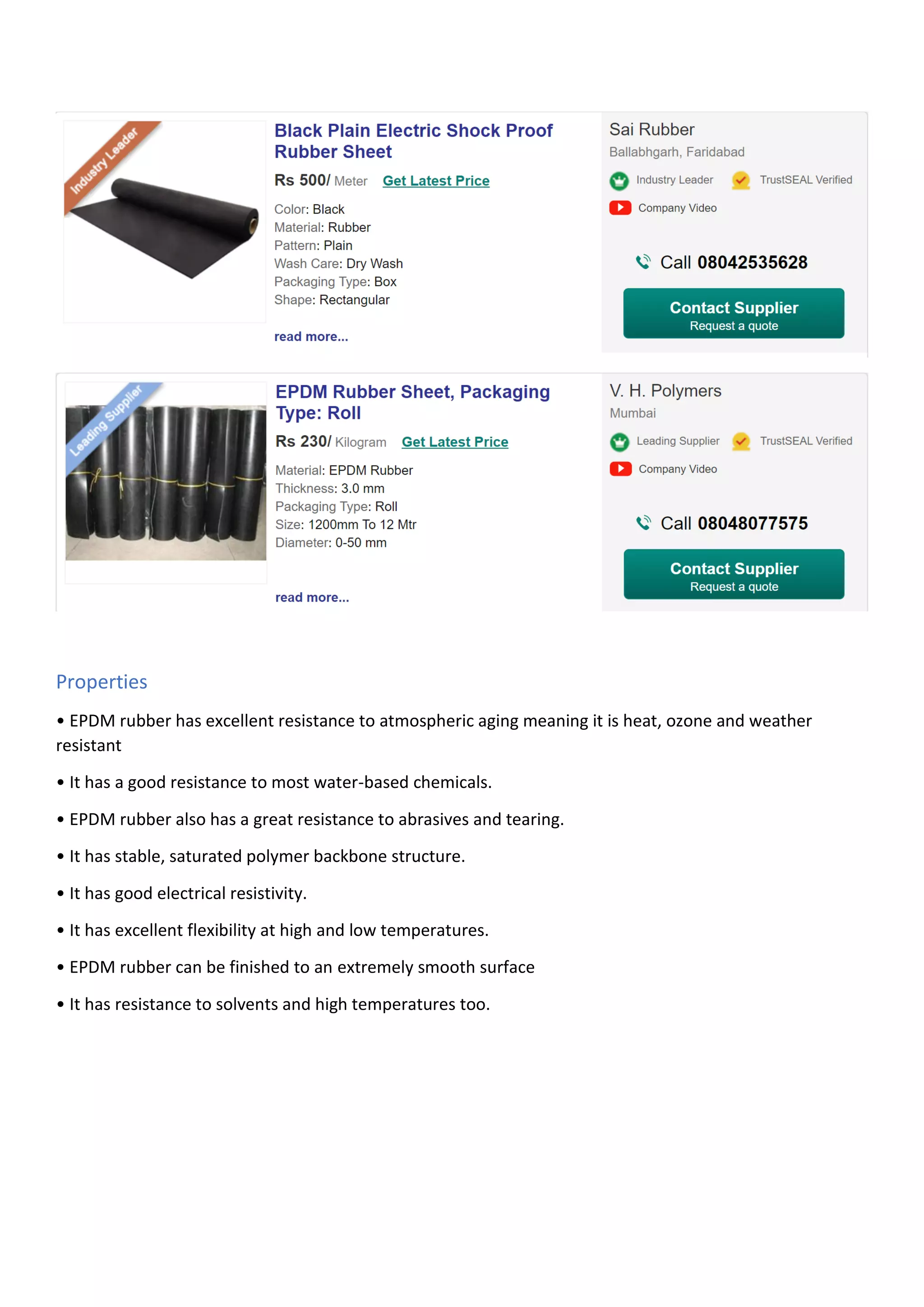 Rubber and Sealants | PDF