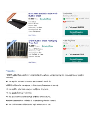 Rubber and Sealants | PDF