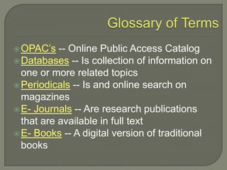 Online materials for the school library | PPTX