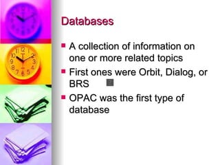 Online materials for the school library power point | PPT