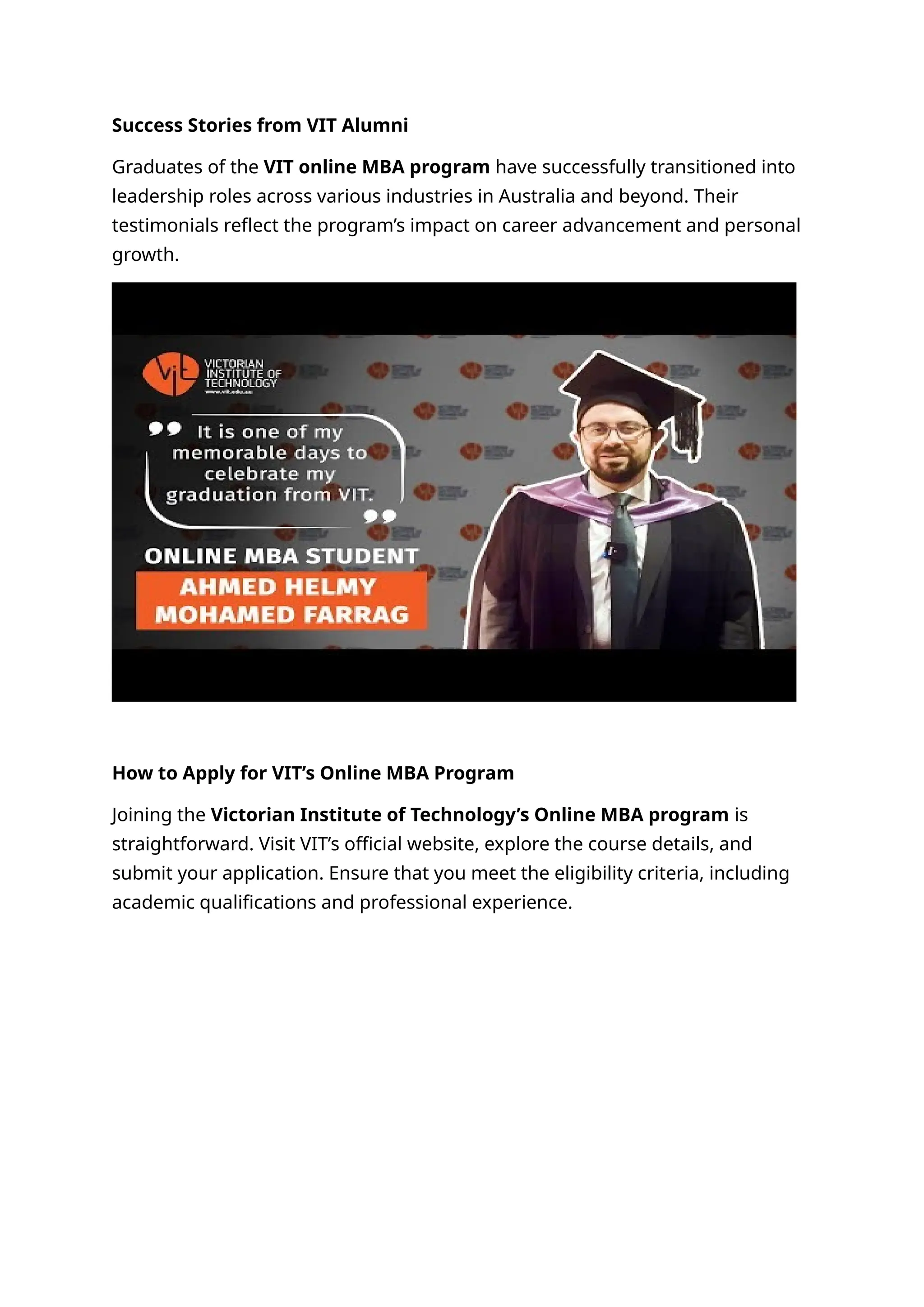 Online MBA Program from Victorian Institute of Technology.docx