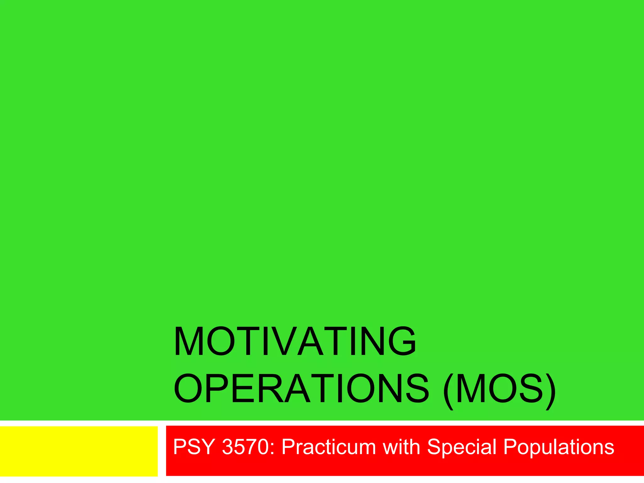 Motivating Operations | PPT
